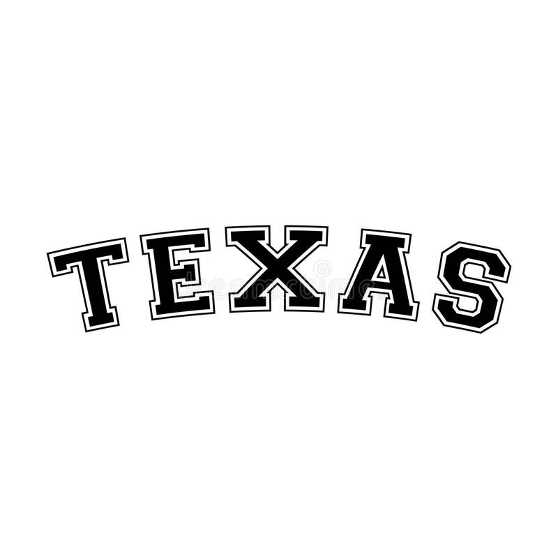 Texas Arched Varsity Font on the White Background. Isolated ...