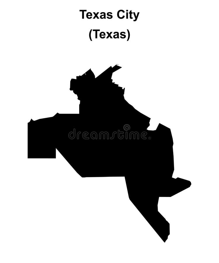 Texas City outline map stock vector. Illustration of shape - 357650029