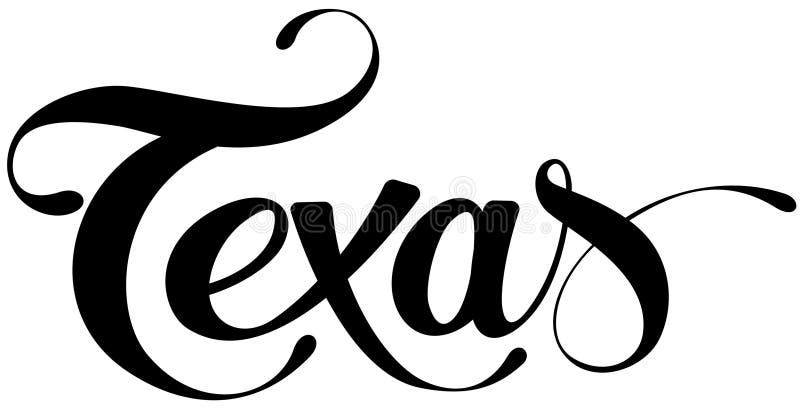 Texas - Custom Calligraphy Text Stock Vector - Illustration of ...
