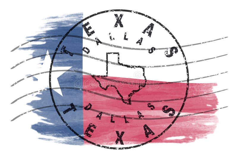 Texas Dallas Seal Map Design Stock Illustration - Illustration of texas ...