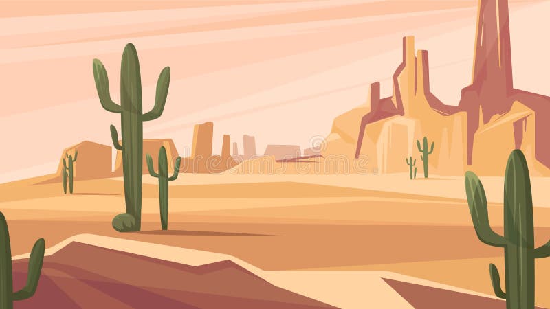 Texas desert landscape stock vector. Illustration of dune - 211243087