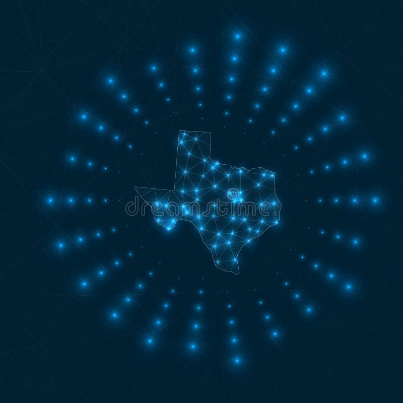 Texas digital map. stock vector. Illustration of mesh - 185349833