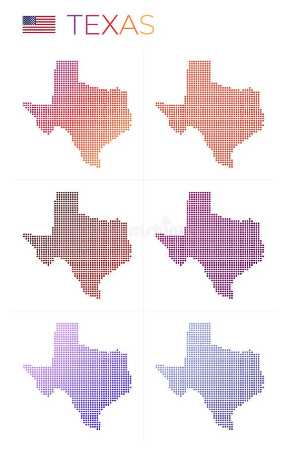 Texas dotted map set. stock vector. Illustration of global - 264276866