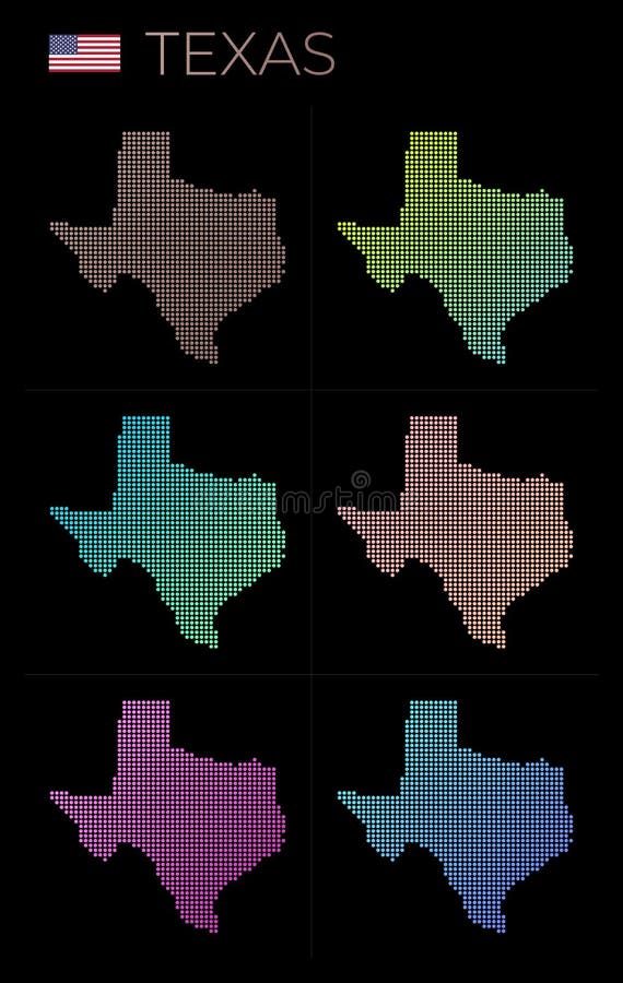 Texas dotted map set. stock vector. Illustration of atlas - 266305977