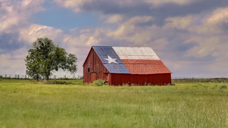Texas flag barn stock image. Image of farm, meadow, texas - 334367369