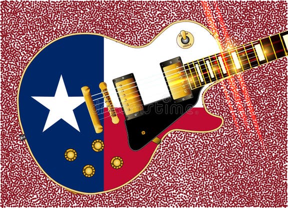 Texas flagga Gitarr vektor illustrationer. Illustration av elkraft ...