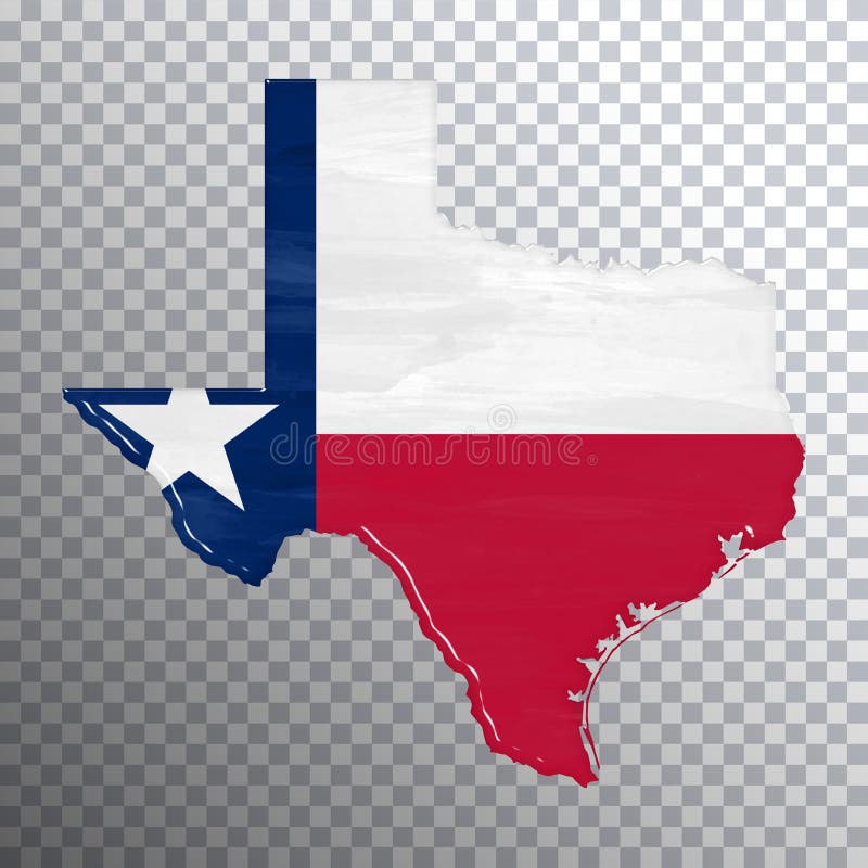 Texas Flag on Map, Transparent Background Stock Photo - Image of north ...