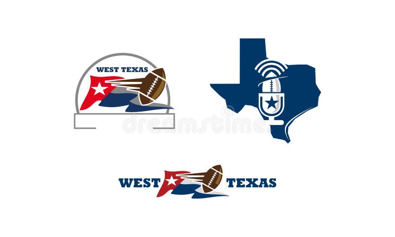 Texas Football Template Set Stock Vector - Illustration of flag, emblem ...