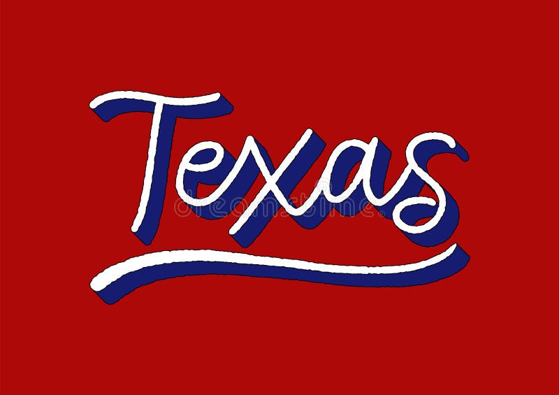 Texas Hand Written Lettering Logo Stock Vector - Illustration of ...