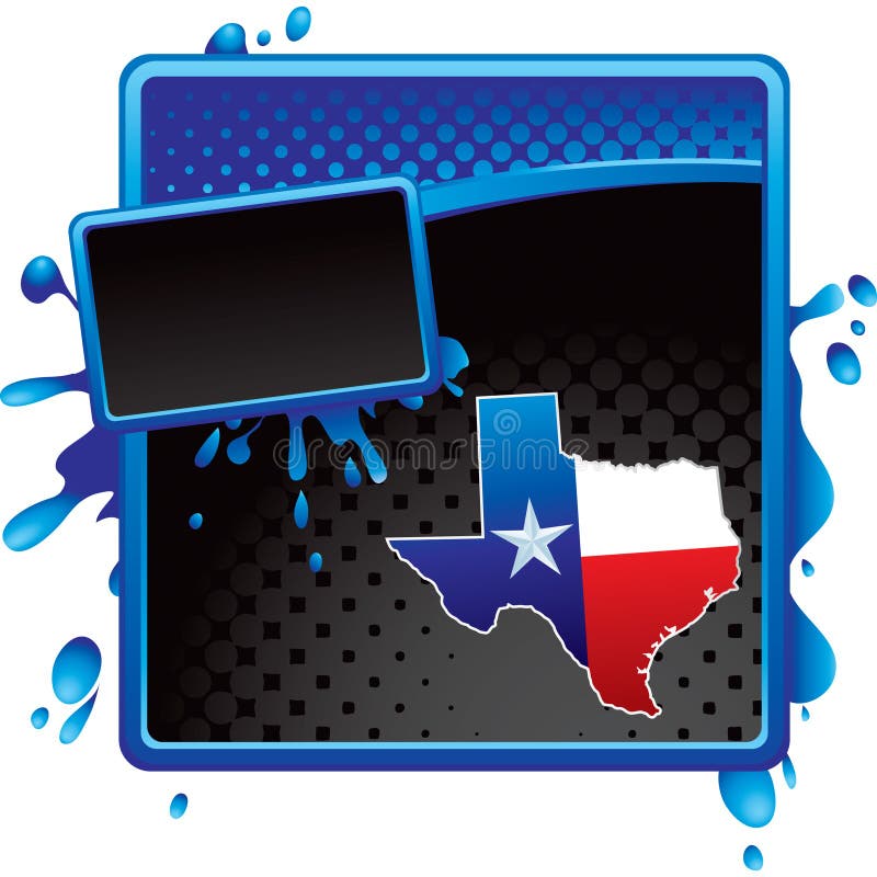 Texas Icon on Blue and Black Halftone Grunge Ad Stock Vector ...