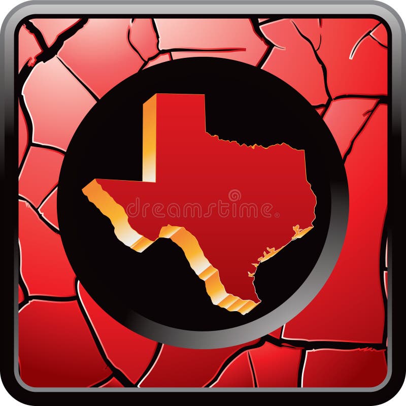 Texas Icon on Red Cracked Web Button Stock Vector - Illustration of ...