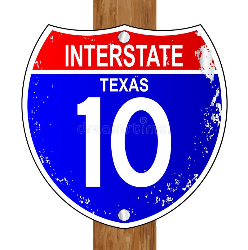 Texas Interstate Map stock vector. Illustration of texas - 7551187