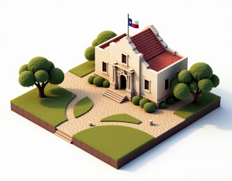 Texas Landmark Building Isometric View Stock Illustration ...