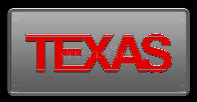 Texas License Plate Illustration Stock Illustrationer - Illustration av ...