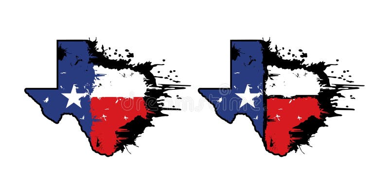 Texas Map with Flag Grunge Design Illustration Stock Vector ...