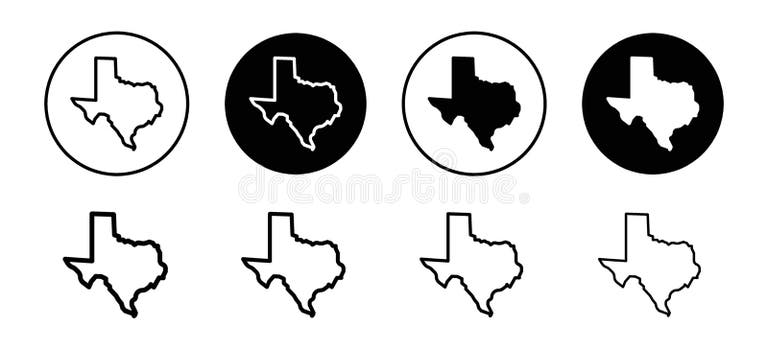 Texas Map Icon Vector Set Collection for Web Stock Vector ...