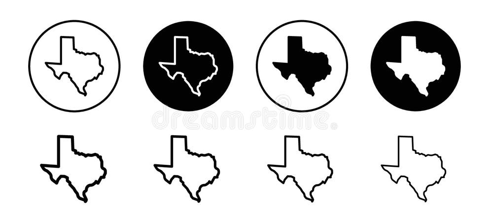 Texas Map Icon Vector Set Collection for Web Stock Vector ...