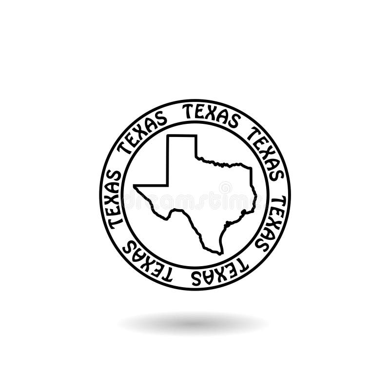 Texas map logo with shadow stock vector. Illustration of badge - 249110796