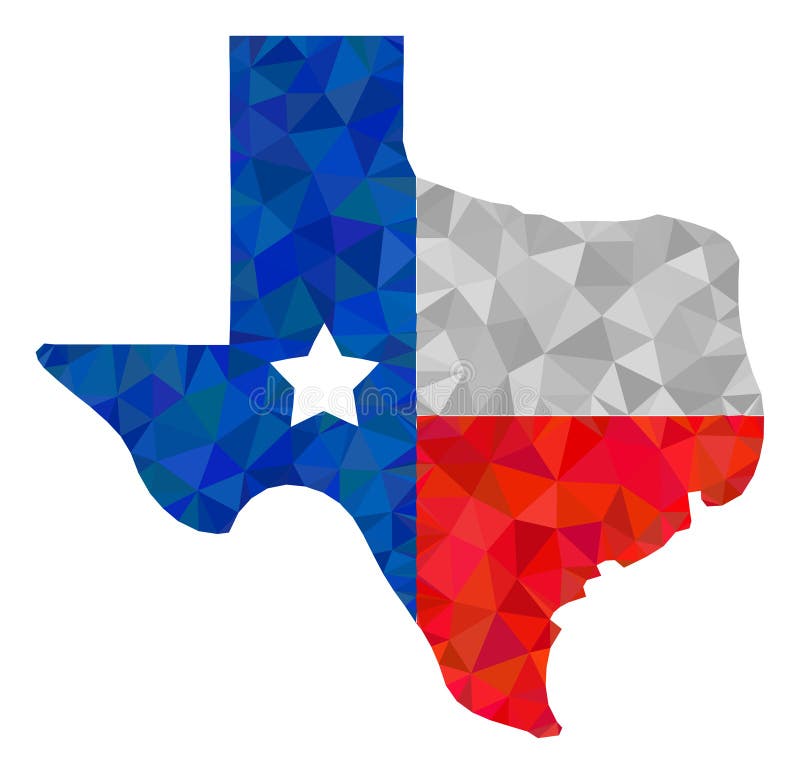 Vector Texas Map Logo Triangle Filled Icon Stock Vector - Illustration ...