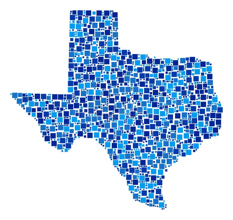 Texas Map Collage of Pixels Stock Vector - Illustration of abstract ...