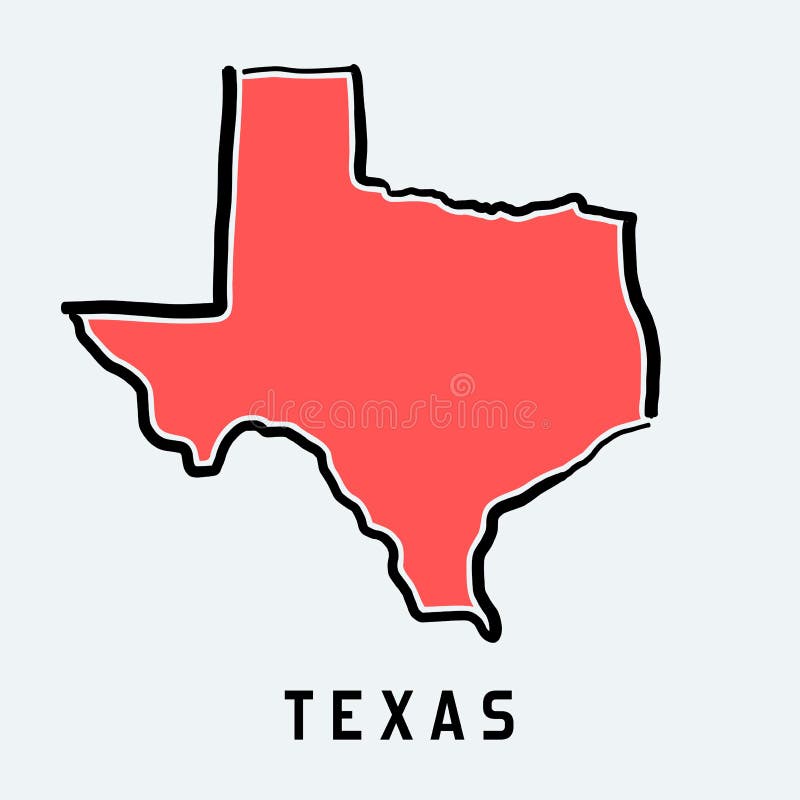 Texas map outline stock vector. Illustration of border - 102164795