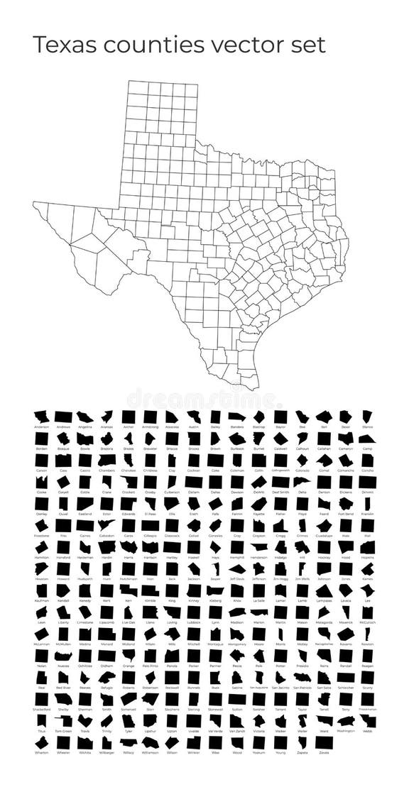 Texas Map with Shapes of Regions. Ilustração do Vetor - Ilustração de ...