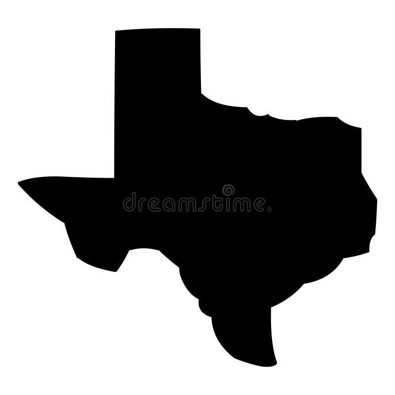 Texas Map Silhouette Vector Illustration Stock Vector - Illustration of ...