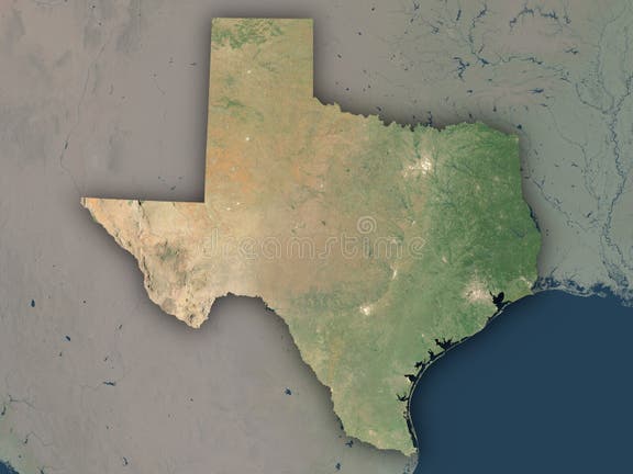 Texas on a Map with State Borders and Cities Stock Illustration ...