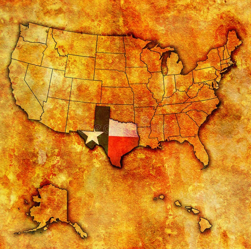 Texas on map of usa stock illustration. Illustration of isolated ...