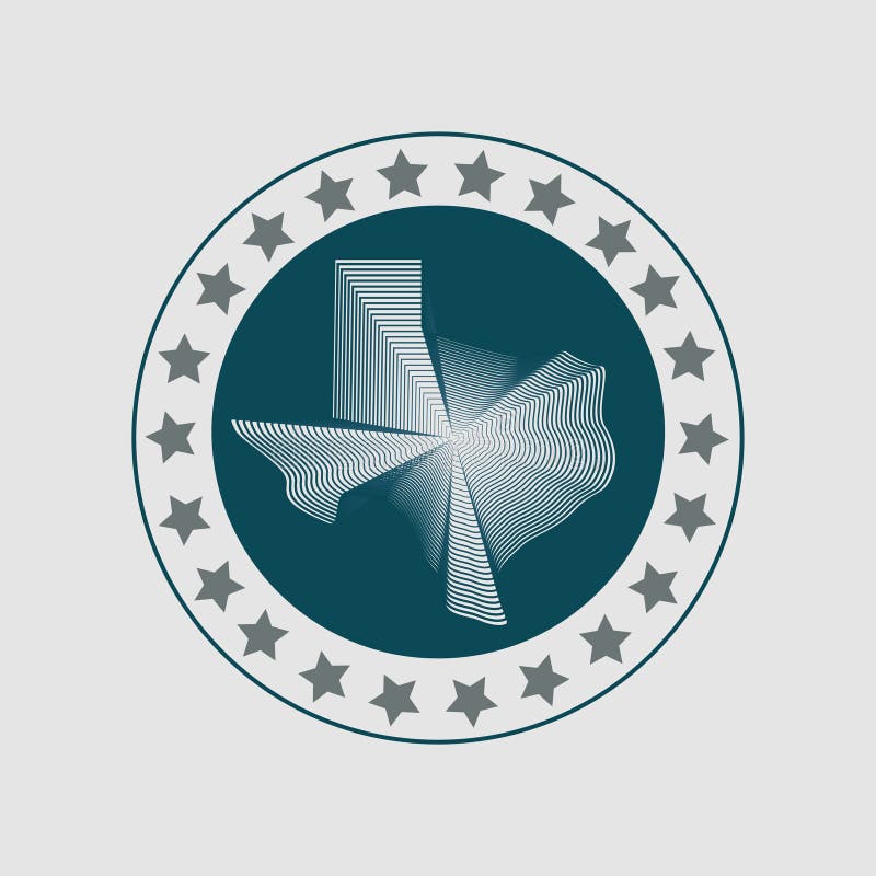 Texas Map Vector Illustration with Stars Stamp Stock Vector ...