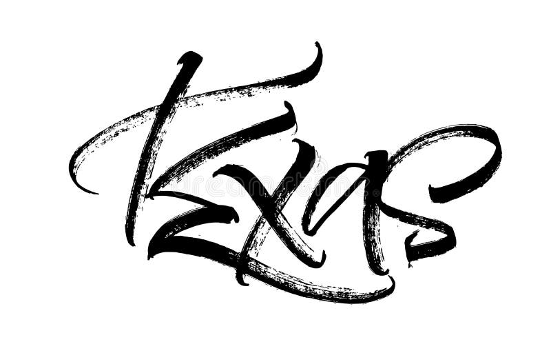Texas. Modern Calligraphy Hand Lettering for Serigraphy Print Stock ...