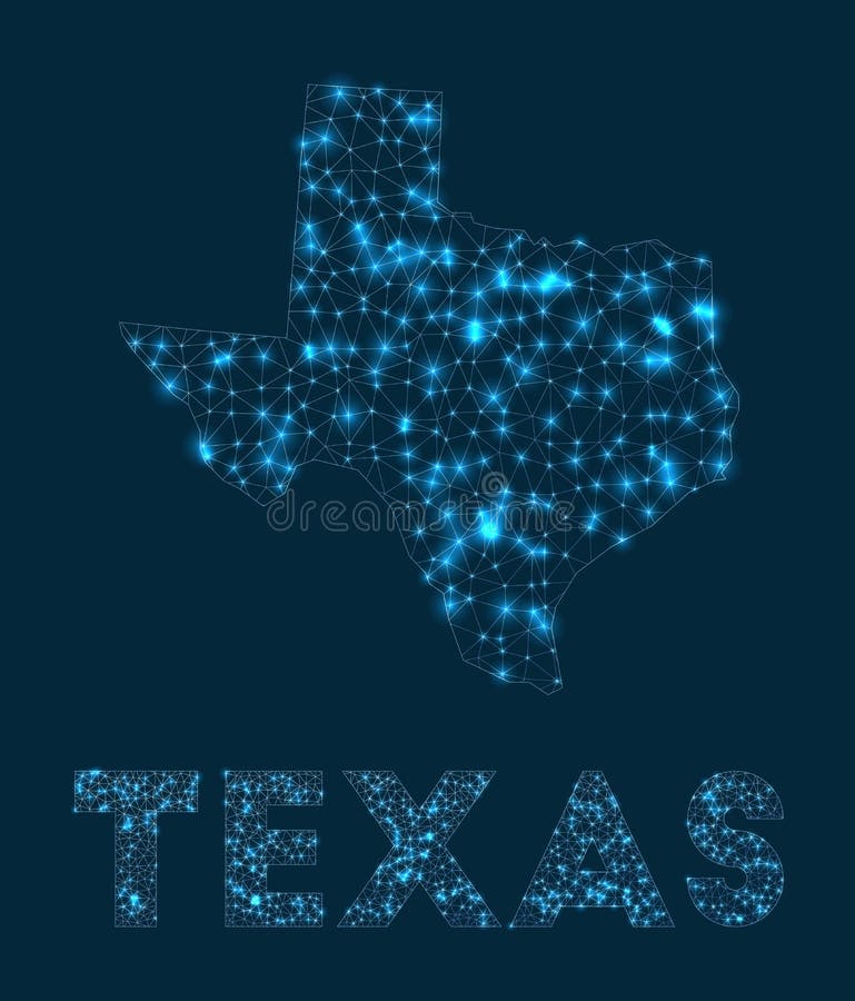Texas network map. stock vector. Illustration of graphic - 177899784