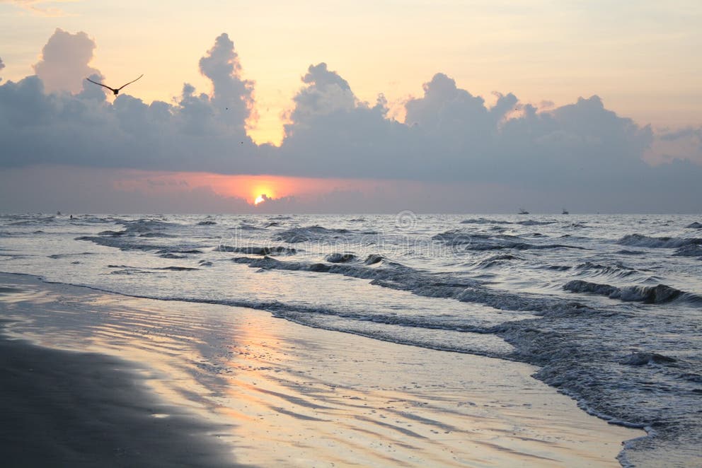 Texas Ocean stock photo. Image of sand, waves, surf, sunrise - 21717602