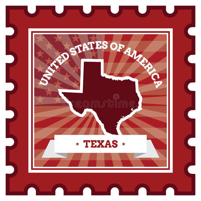 Texas Postage Stamp. Vector Illustration Decorative Design Stock Vector ...