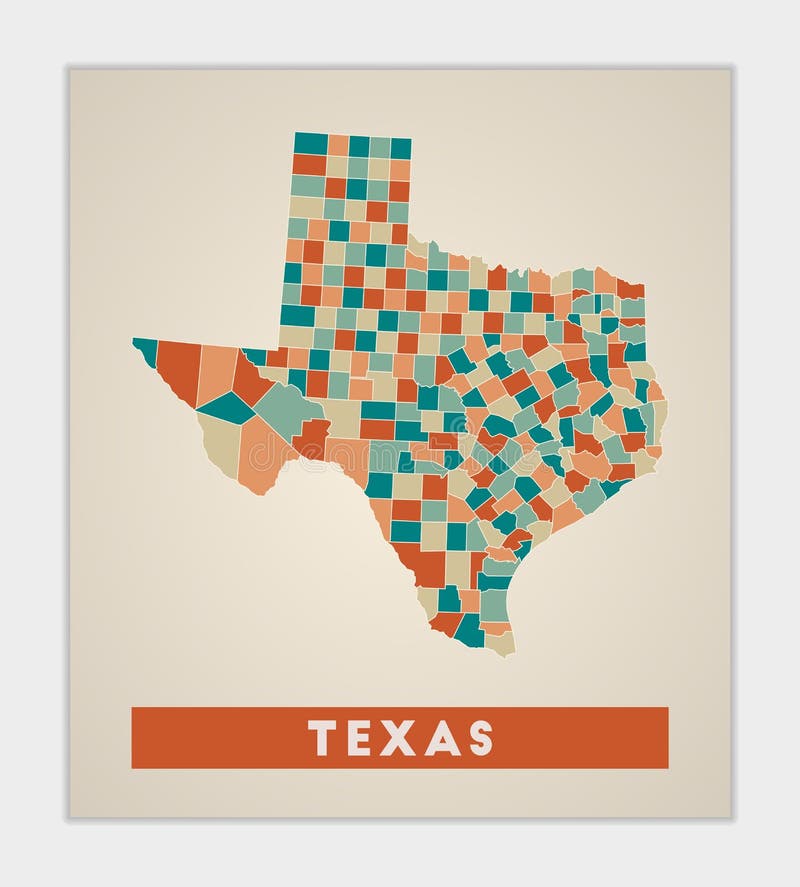Texas Poster in Retro Style. Stock Vector - Illustration of ...