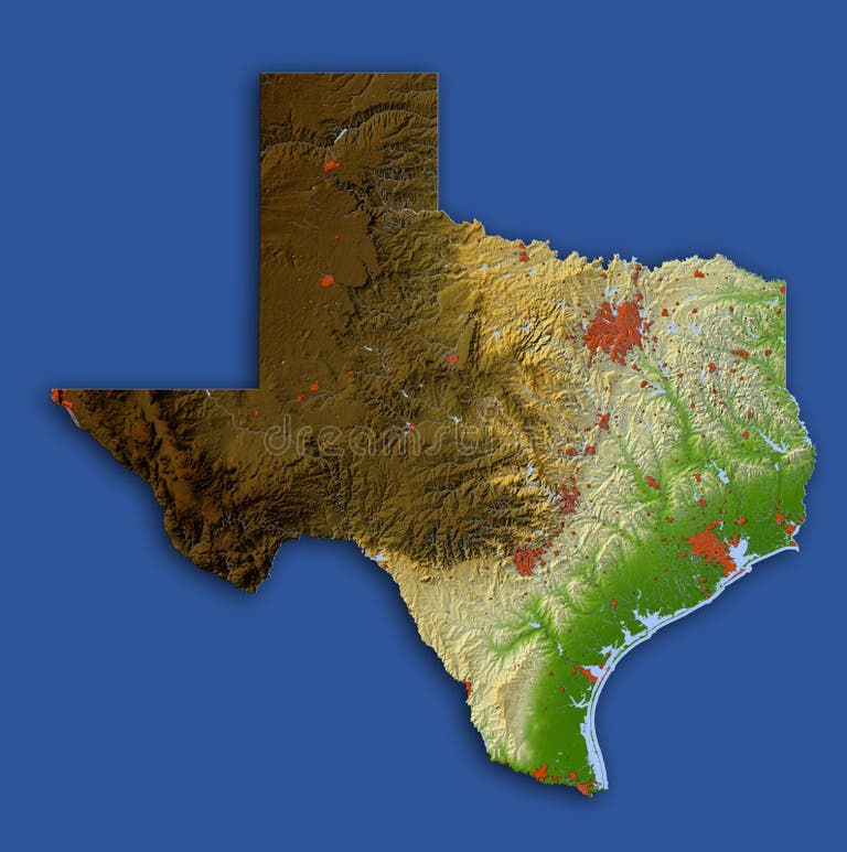 Texas Relief Map Stock Illustrations – 464 Texas Relief Map Stock ...