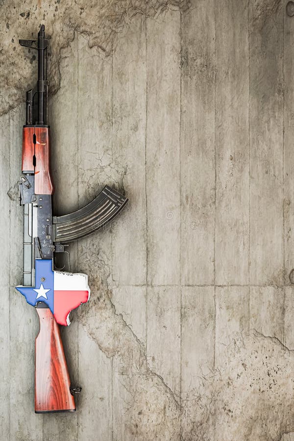 Texas rifle on concrete stock illustration. Illustration of revolver ...