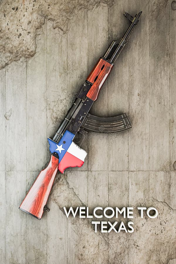Texas rifle on concrete stock illustration. Illustration of sheriff ...