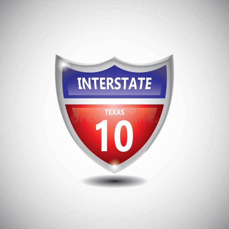 Texas 10 Route Sign. Vector Illustration Decorative Design Stock Vector ...