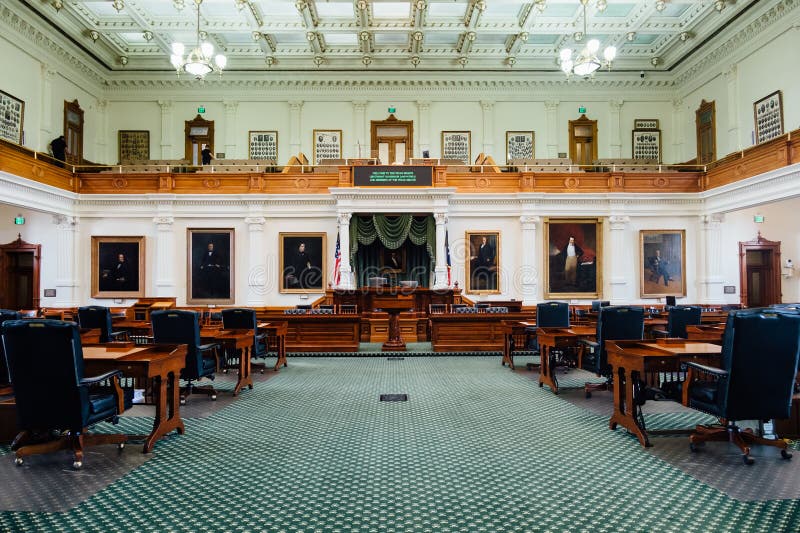 Texas Senate at Texas Capitol Editorial Stock Photo - Image of empty ...