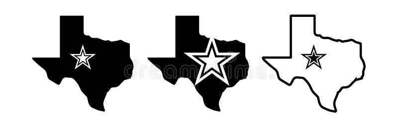 Texas Shape Silluet. Texas Logo Vector. Dallas Star. Stock Vector ...