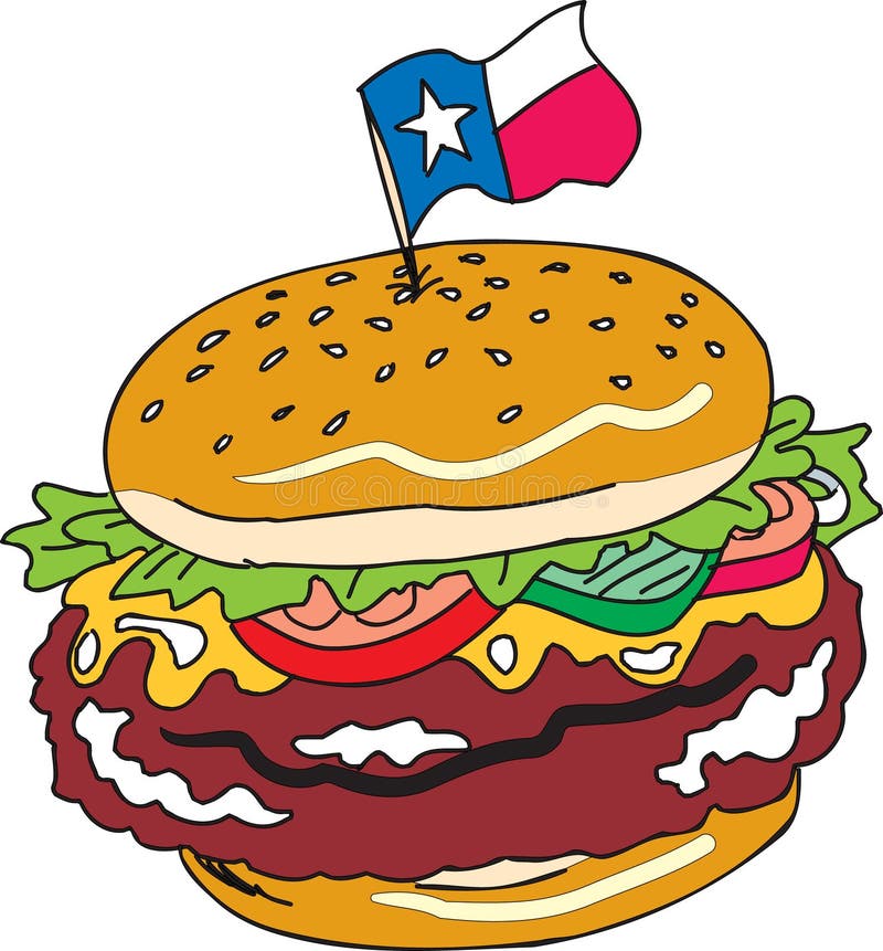 Texas sortierte Burger vektor abbildung. Illustration von schmelzen ...