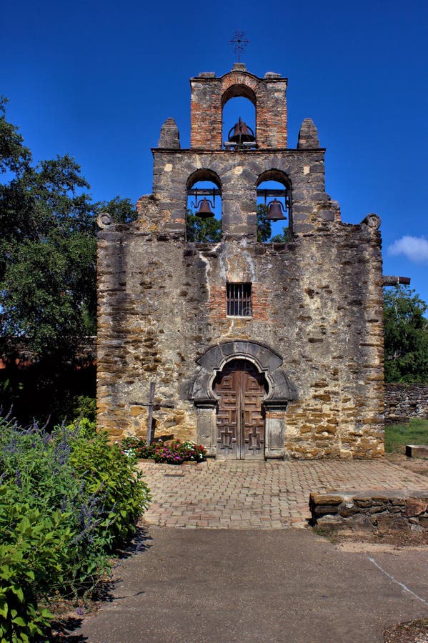 Texas Spanish Mission stock image. Image of blue, texas - 28458267
