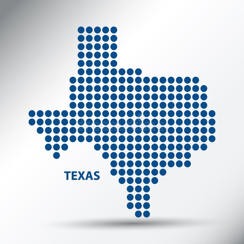 Texas State Abstract Dotted Map Stock Vector - Illustration of american ...