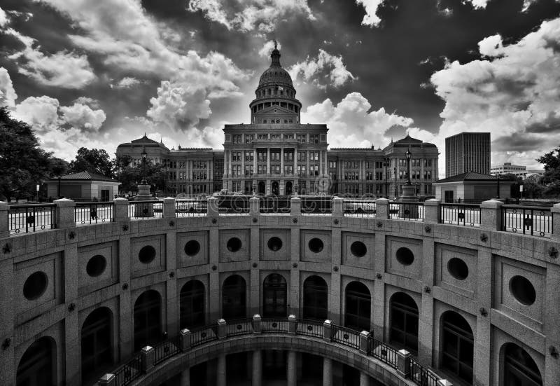 Texas State Capital, Austin TX Stock Image - Image of blackandwhite ...
