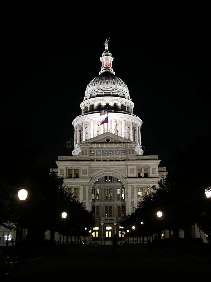 Star of Texas with the State Capitol Building at Night Stock Image ...