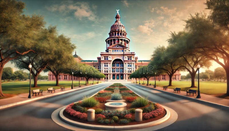Texas State Capitol Building Standing Majestically at Sunset in Austin ...