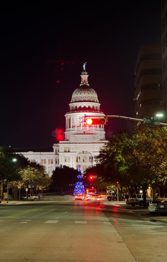Texas State Capitol Building at Night Editorial Image - Image of clouds ...