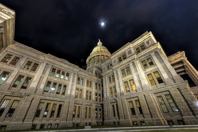 The Texas State Capitol Building, Night Stock Image - Image of politics ...