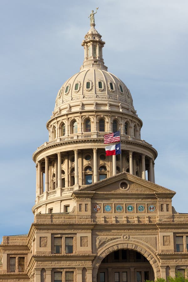 Texas State Capitol Dome and Flags Stock Photo - Image of mortar, cloud ...